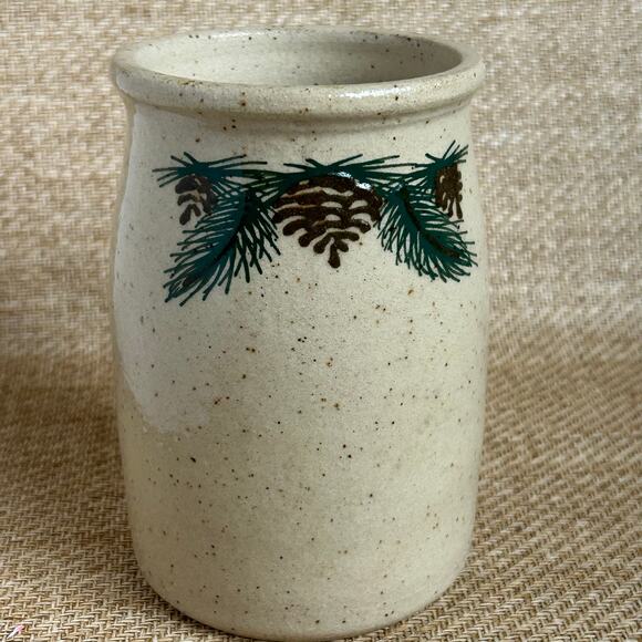 Boot Hill Pottery | Kitchen | Pine Cone Stoneware Utensil Crock ...